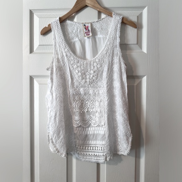 Johnny Was | Tops | Johnny Was Lace White Tank Top | Poshmark